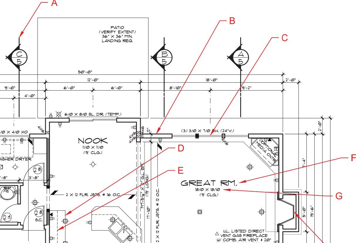 3.7: Given the floor plan, identify the elements | Chegg.com