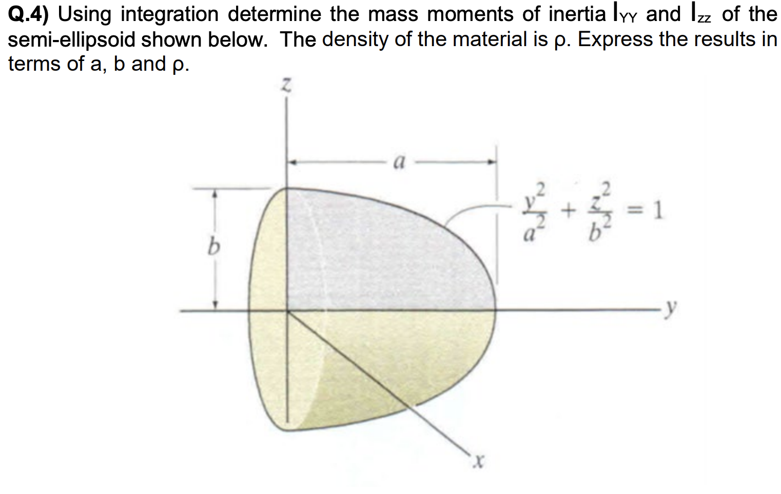 Solved Q.4) Using integration determine the mass moments of | Chegg.com