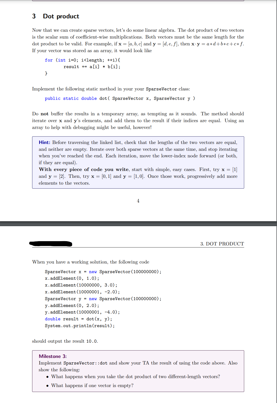 public class SparseVector { private Node head; | Chegg.com