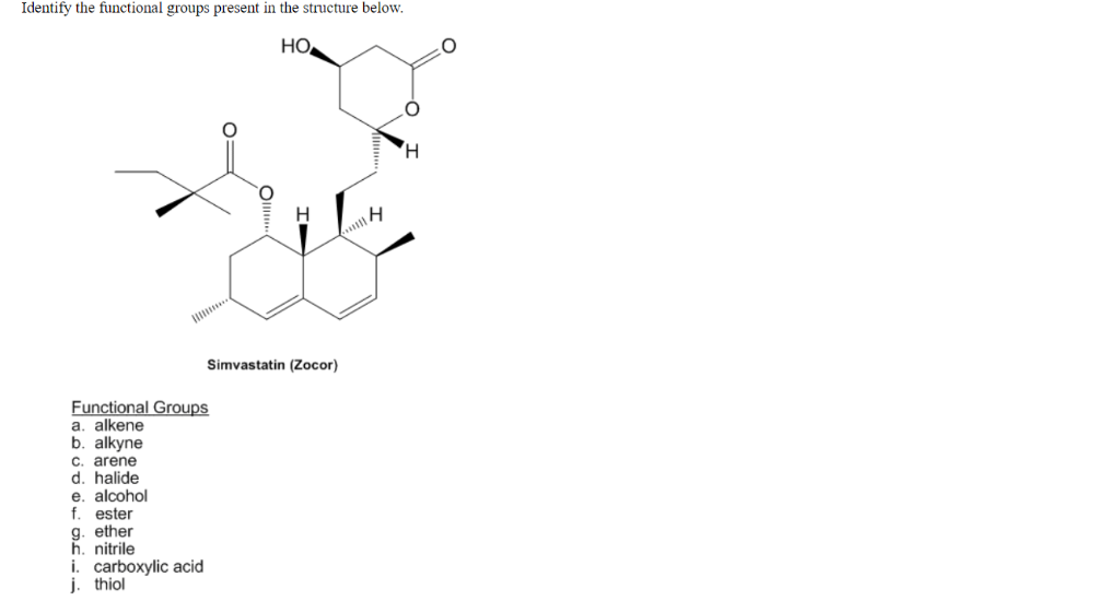 Solved Identify the functional groups present in the | Chegg.com