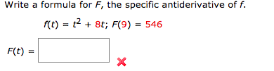 Solved Write a formula for F, the specific antiderivative | Chegg.com