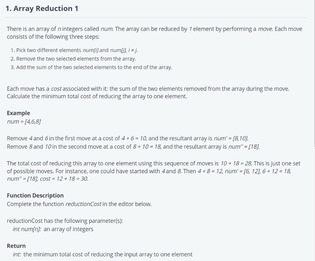 Solved There is an array of n integers called num. The array | Chegg.com