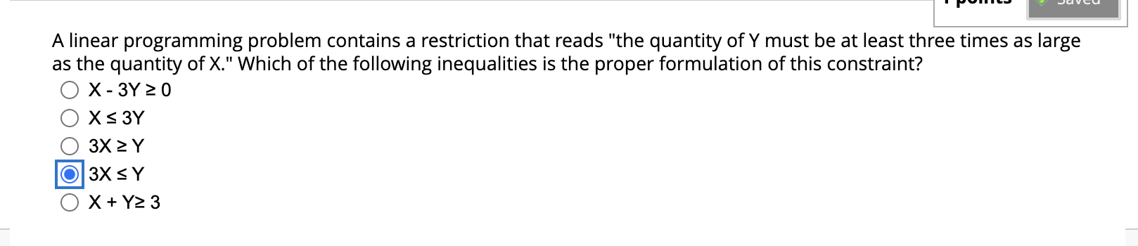 Solved A Linear Programming Problem Contains A Restriction 1902