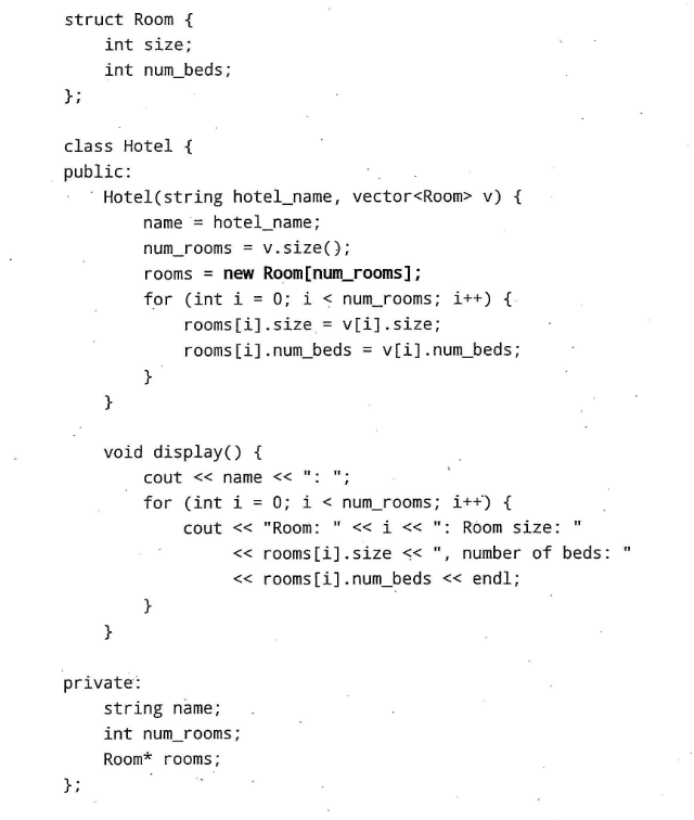 Solved Struct Room Int Size Int Numbeds Class 