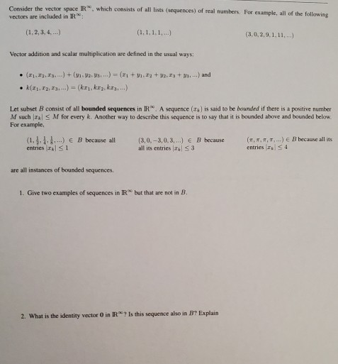 Solved Consider the vector space R", which consists of all | Chegg.com