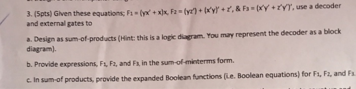 Given these equations: F_1 = (yx' + x)x, F_2 = (yz') | Chegg.com