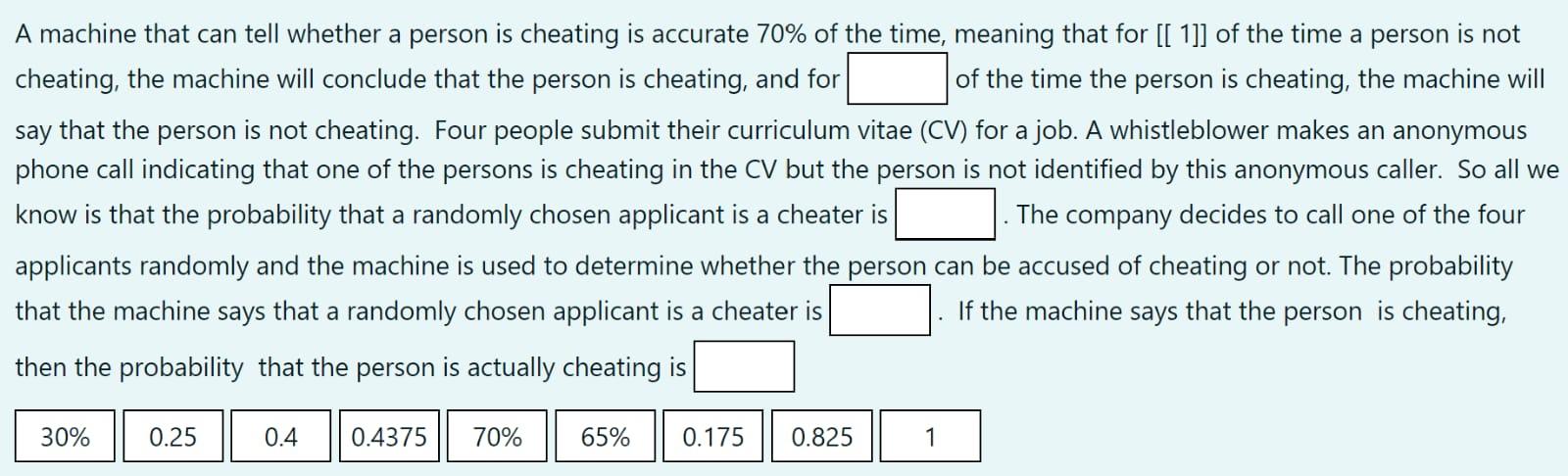 Solved A machine that can tell whether a person is cheating | Chegg.com
