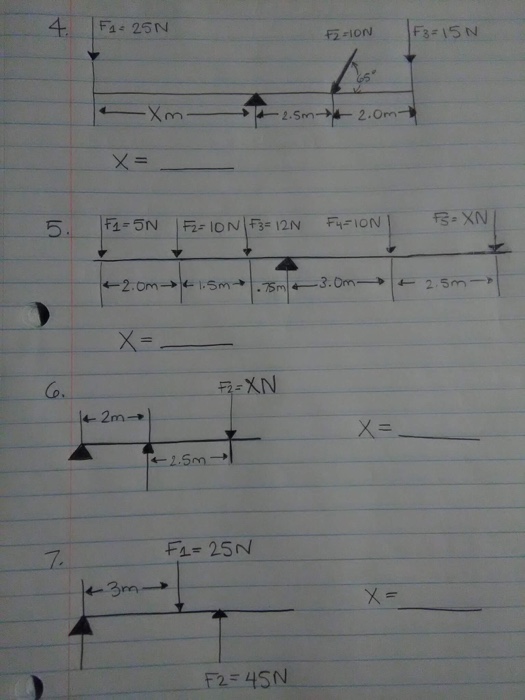 Solved For the following levers calculate the missing | Chegg.com