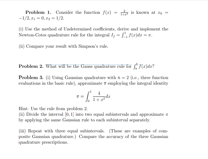 Solved Problem 1. Consider the function f(x)=1+x22 is known | Chegg.com