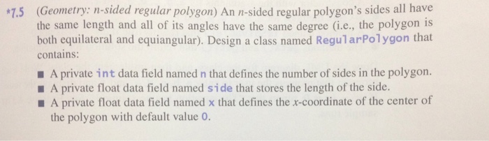 Solved 7.5 (Geometry; n-sided regular polygon) An n-sided | Chegg.com