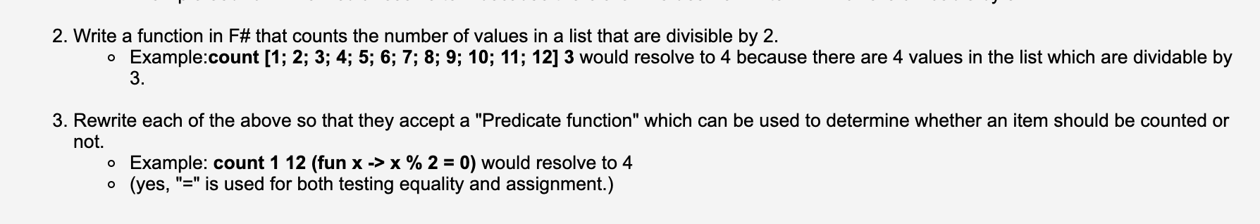 Solved 2. Write a function in F# that counts the number of | Chegg.com