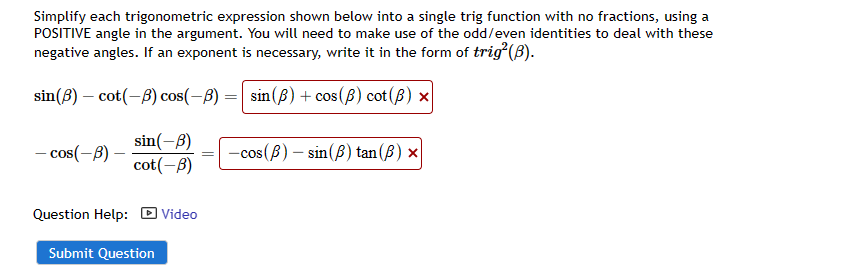 Solved Simplify each trigonometric expression shown below | Chegg.com