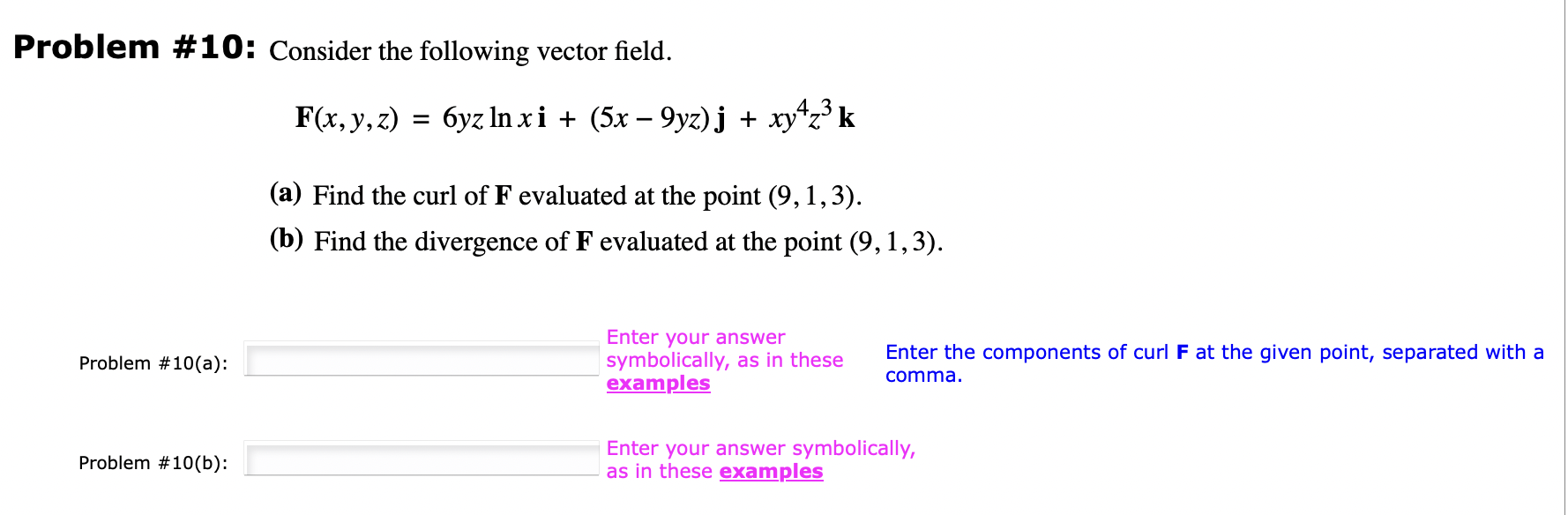 Solved Problem \# 10: Consider the following vector field. | Chegg.com