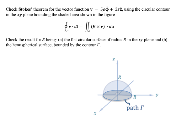 Solved Check Stokes' theorem for the vector function | Chegg.com