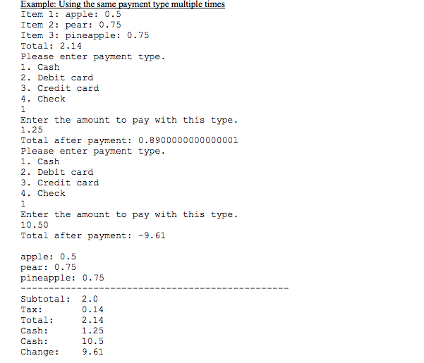Solved Requirements The cash register program will have | Chegg.com
