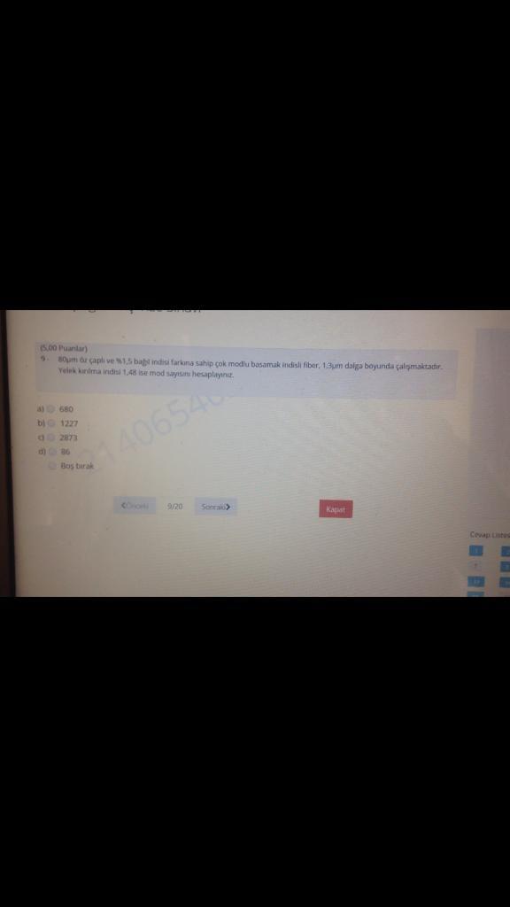 Solved Multimode step index fiber with a density of 80 µm | Chegg.com