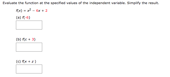 Solved Evaluate the function at the specified values of the | Chegg.com