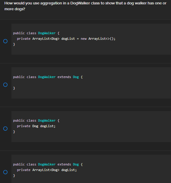 Solved public class Dog \{ private String name; private | Chegg.com