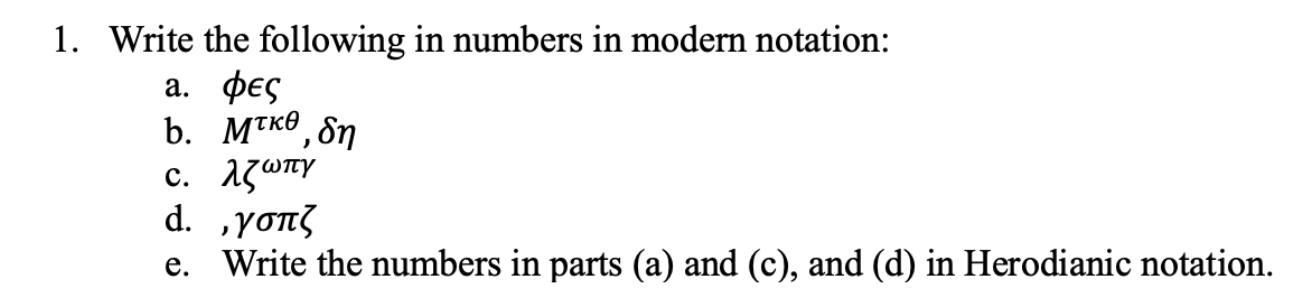1. Write the following in numbers in modern notation: | Chegg.com