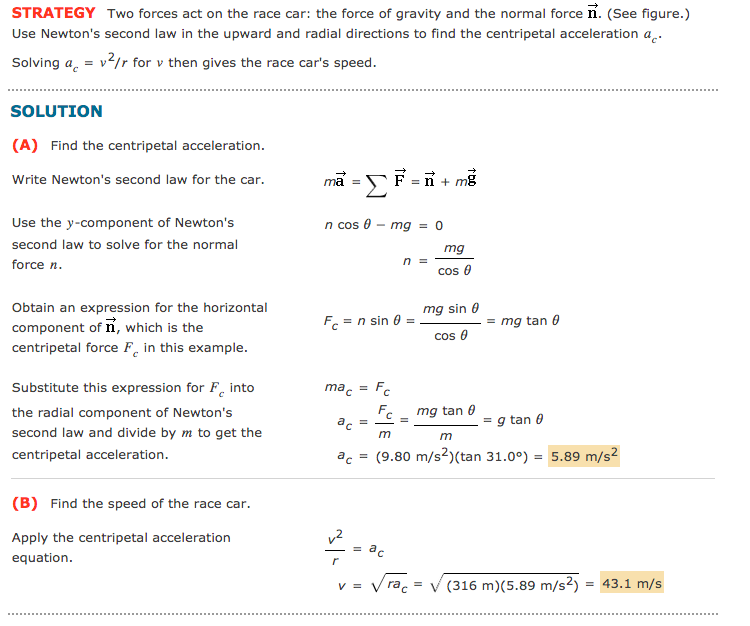 Solved GOAL Solve a centripetal force problem involving two | Chegg.com