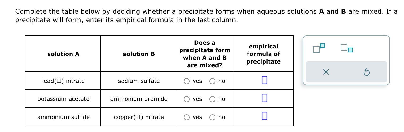 Solved Complete the table below by deciding whether a | Chegg.com