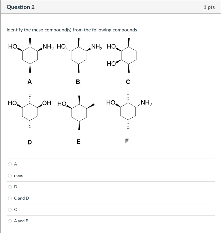 Solved Identify the meso compound(s) from the following | Chegg.com