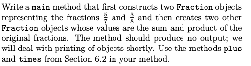 Solved Write a main method that first constructs two | Chegg.com