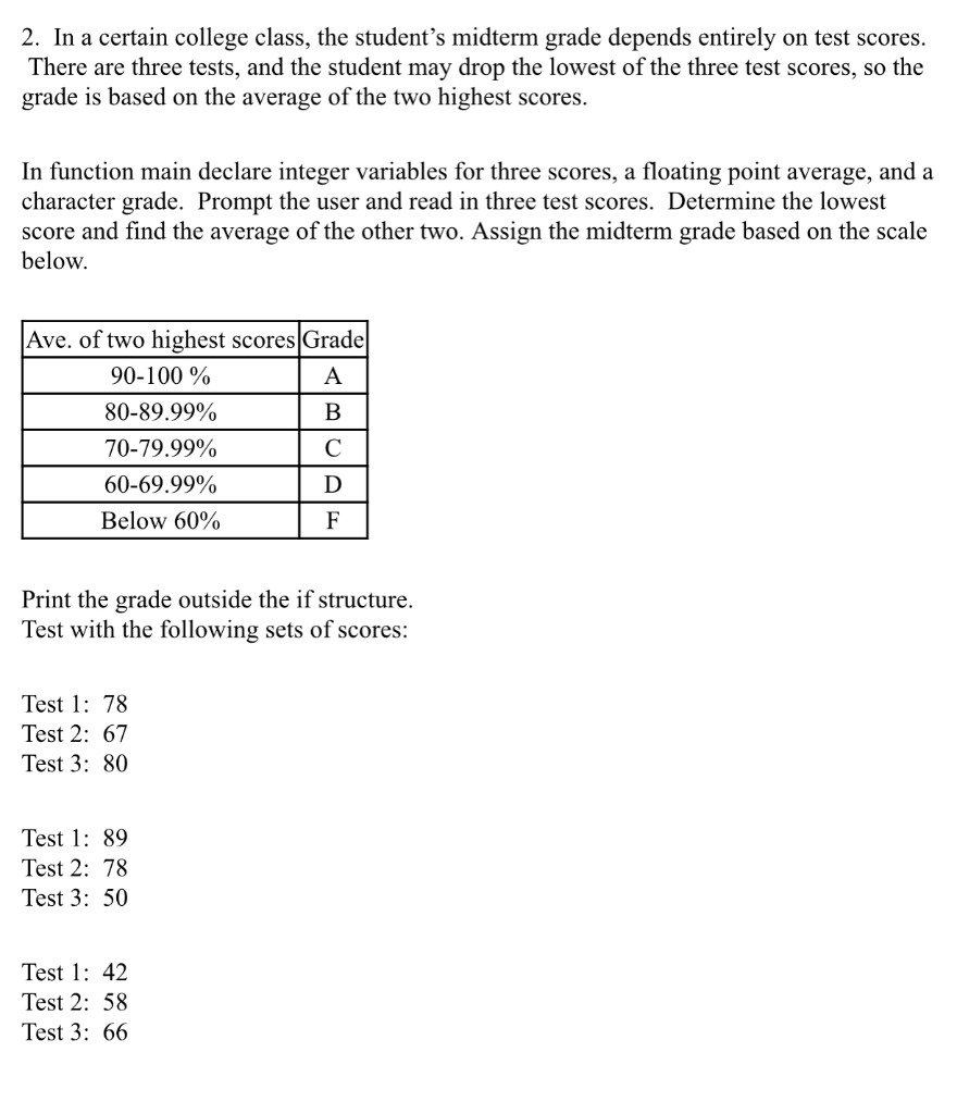 Solved 2. In a certain college class, the student's midterm | Chegg.com