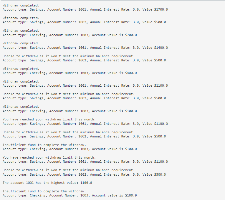Solved IN JAVA PLEASE. Please show the sample output that | Chegg.com