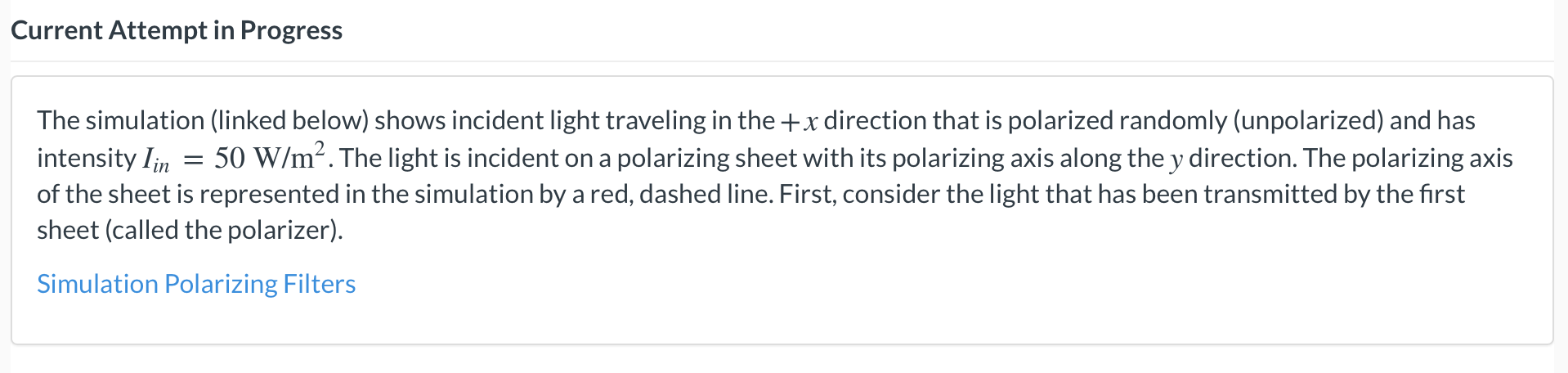 Solved Current Attempt in Progress The simulation (linked | Chegg.com