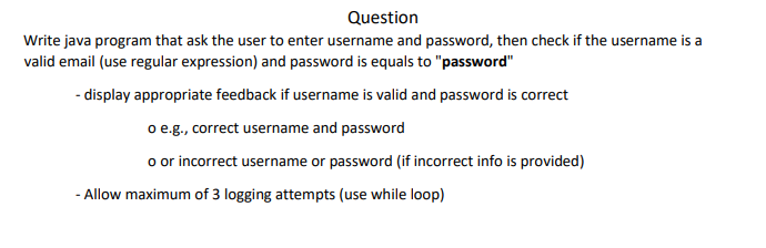 Solved Question Write java program that ask the user to | Chegg.com