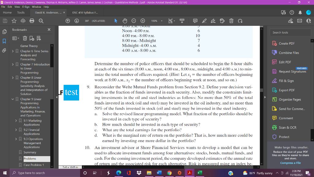 Solved #9 Reconsider the Welte Mutual Funds problem from | Chegg.com