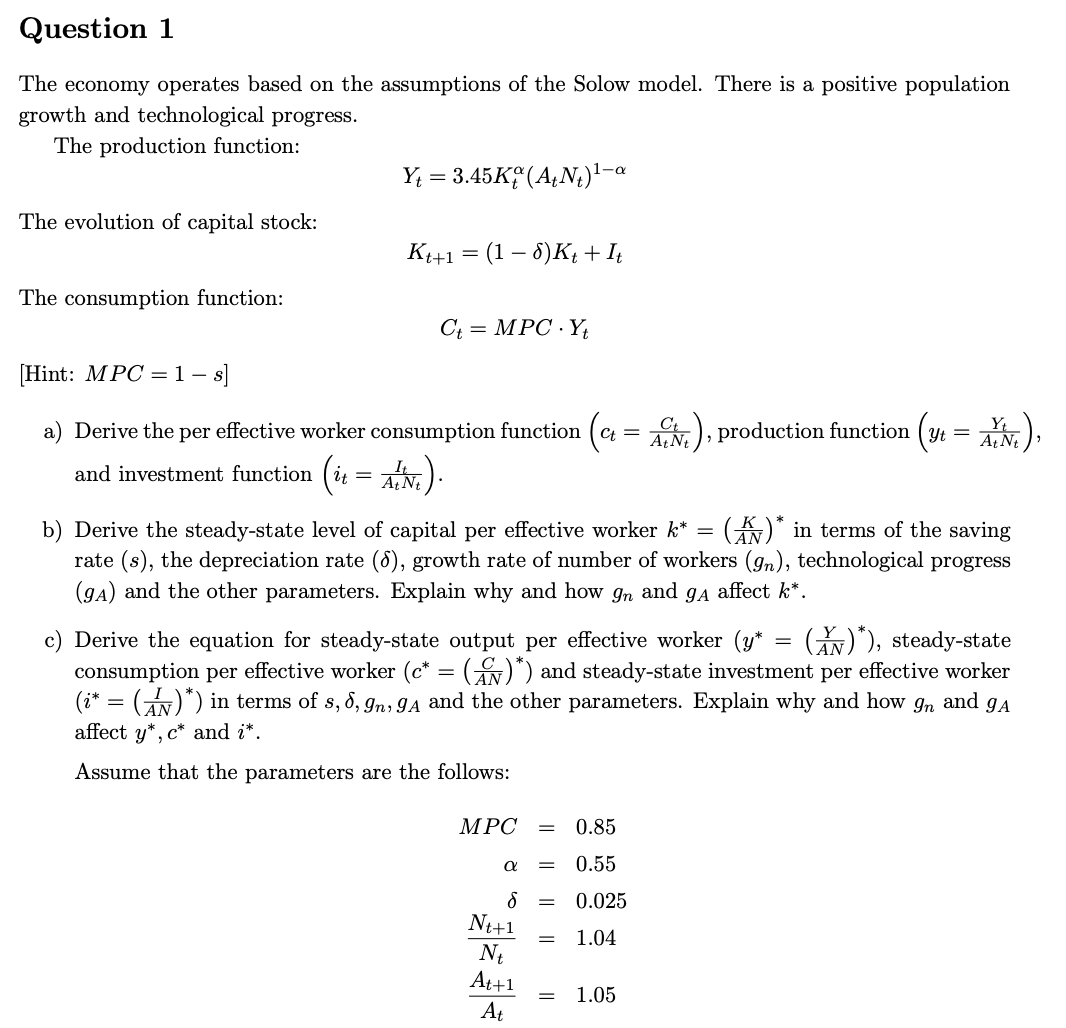 Solved The economy operates based on the assumptions of the | Chegg.com