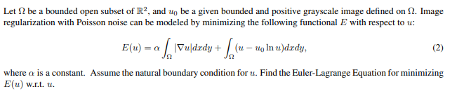 Let Ω be a bounded open subset of R2, and u0 be a | Chegg.com