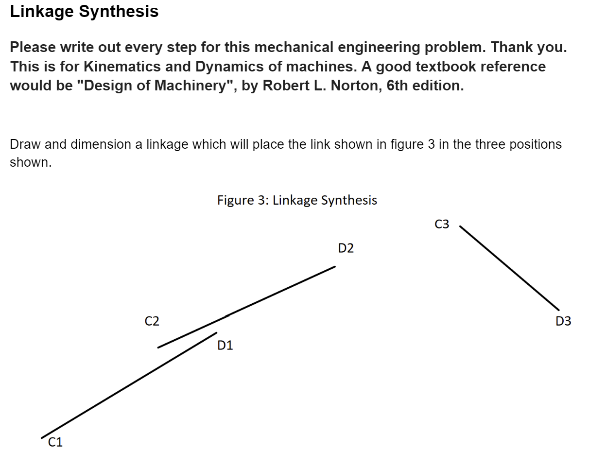 Solved Linkage Synthesis Please write out every step for | Chegg.com