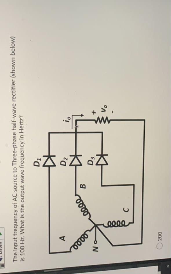 Solved The input frequency of AC source to Three-phase | Chegg.com
