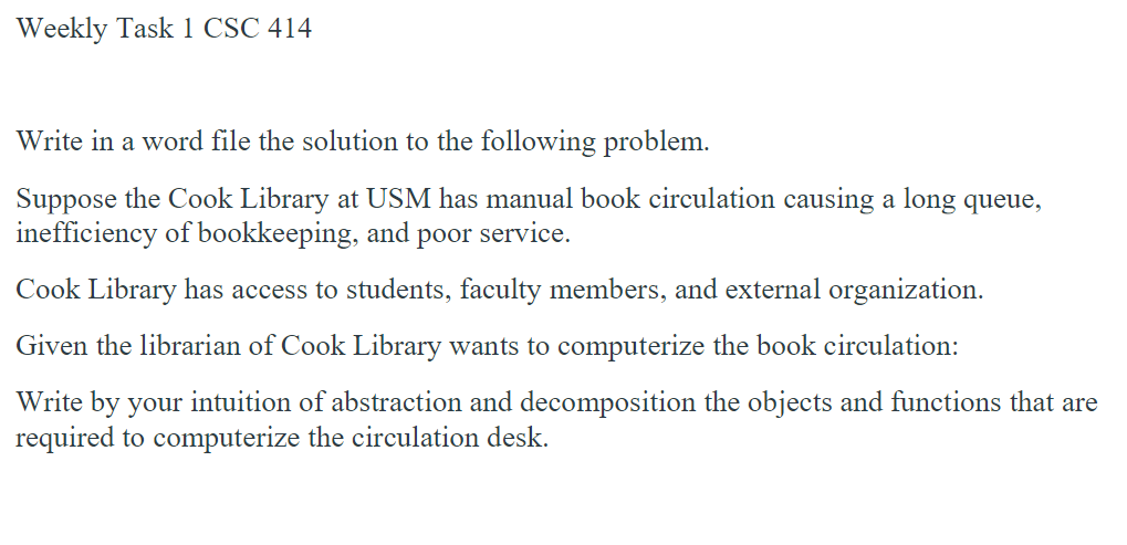 Write in a word file the solution to the following | Chegg.com