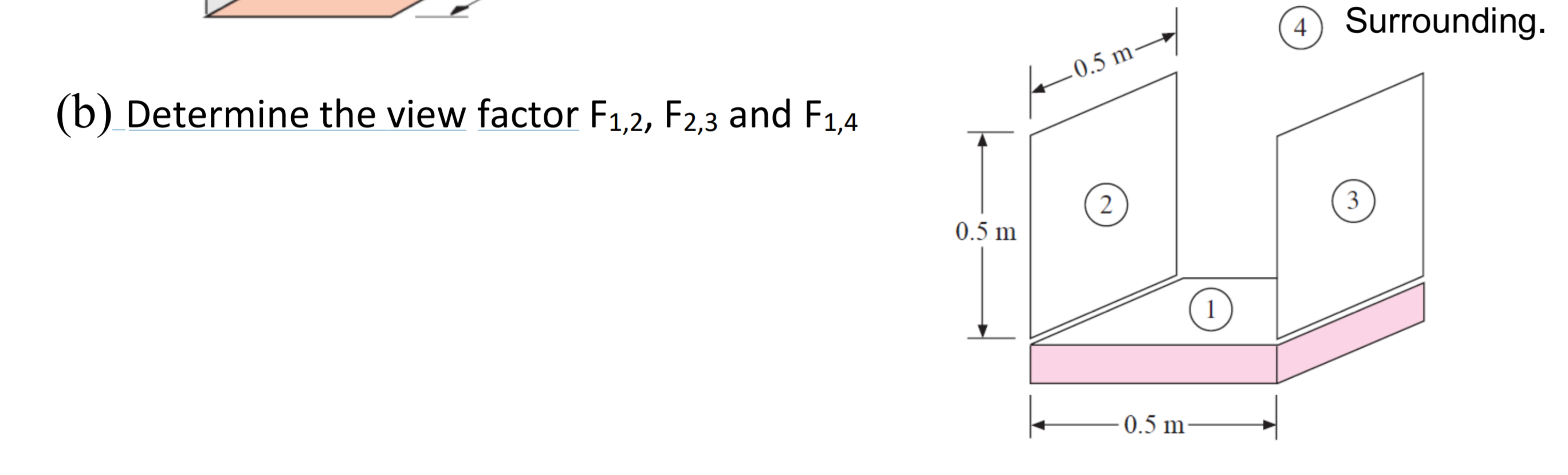 Solved 4. Surrounding. 40.5 m (b) Determine the view factor | Chegg.com