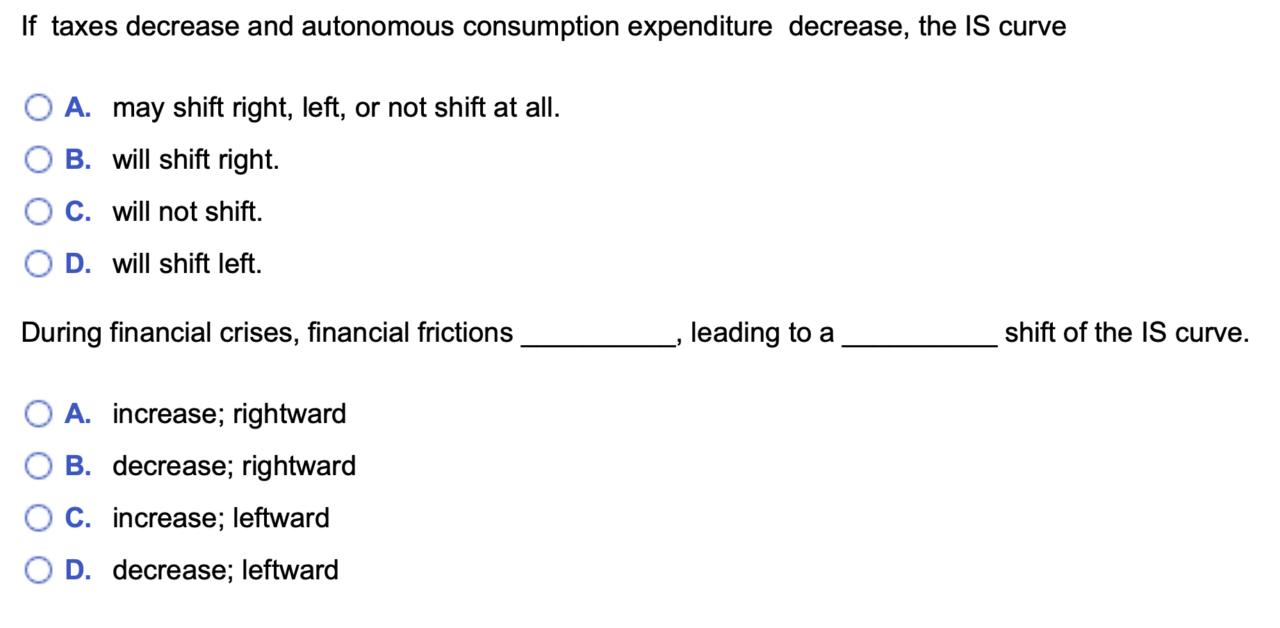 Solved If taxes decrease and autonomous consumption | Chegg.com