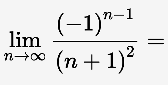 Solved n- lim n-> (-1)^-1 " (n + 1)2 2 | Chegg.com