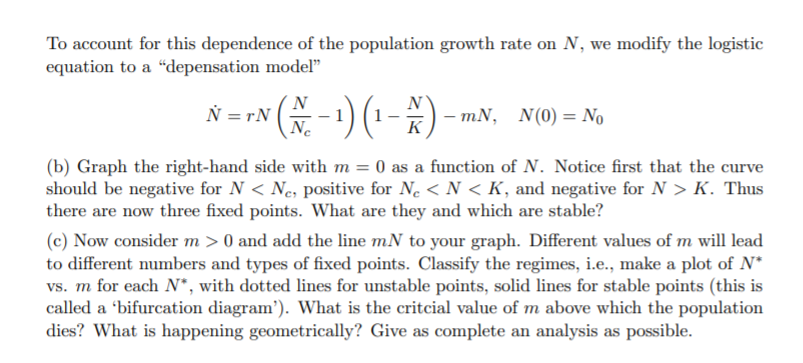 Solved To account for this dependence of the population | Chegg.com