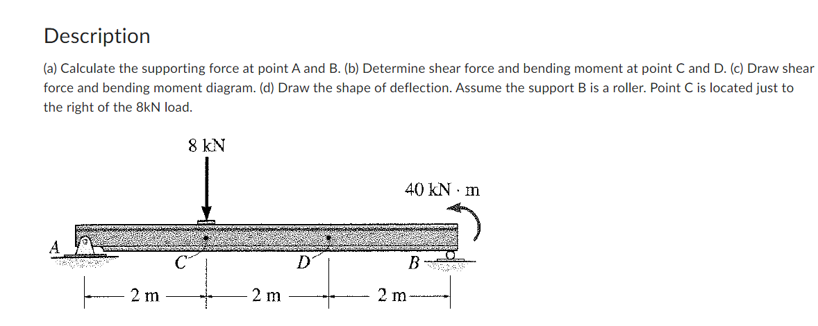 Solved Description (a) Calculate the supporting force at | Chegg.com