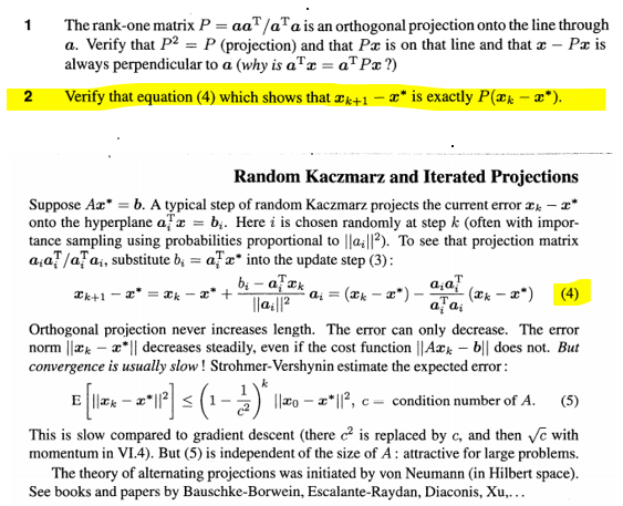 Solved 1 The rank-one matrix P =aaT/ata is an orthogonal | Chegg.com