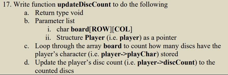 17. Write function updateDiscCount to do the | Chegg.com