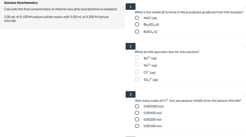 Solved Solution Stoichiometry 1 Calculate the final | Chegg.com