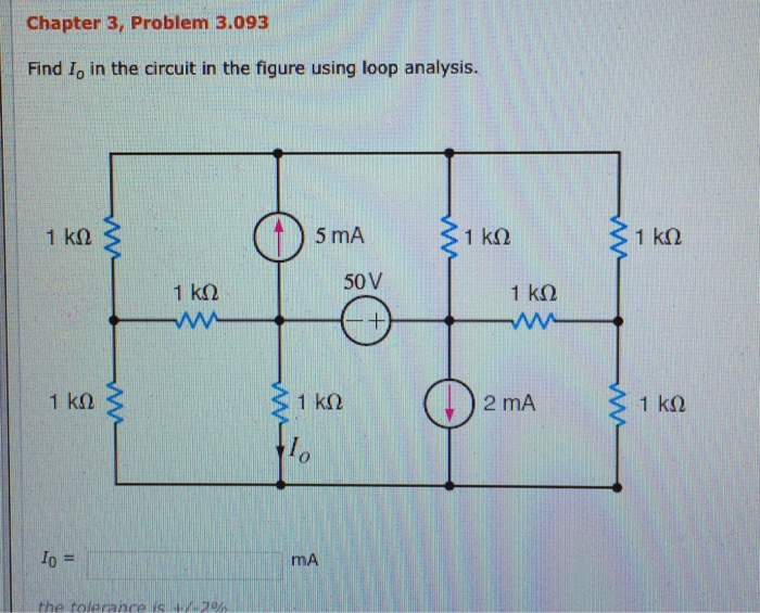 Solved Find I_o in the circuit in the figure using loop | Chegg.com