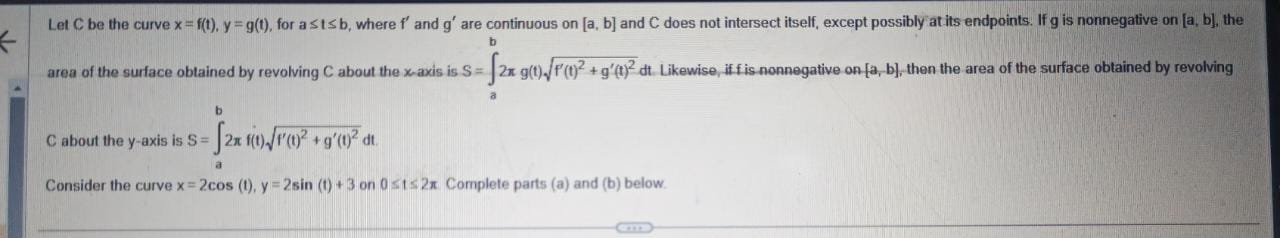 Solved Let C be the curve x=f(t),y=g(t), for a ≤t≤b, where | Chegg.com