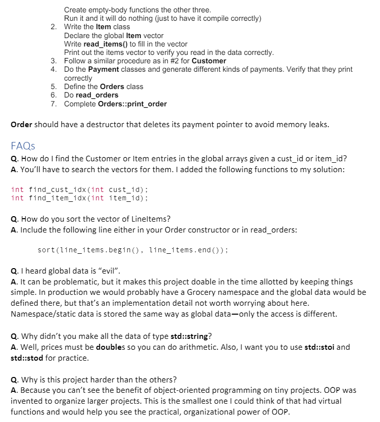 Project 5 – Online Groceries CS 2370 Background With | Chegg.com