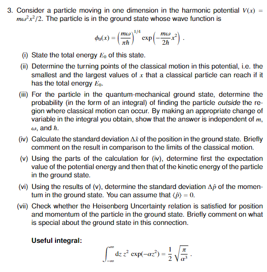 Solved 3. Consider a particle moving in one dimension in the | Chegg.com Solved 3. Consider a particle moving in one dimension in the | Chegg.com