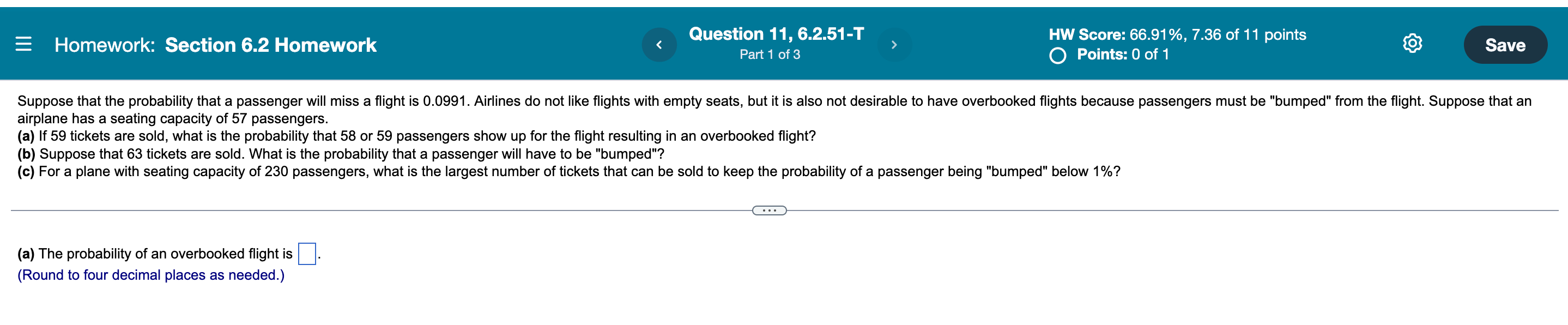 Solved Homework Section 6 2 Homework Question 11 6 2 51 T